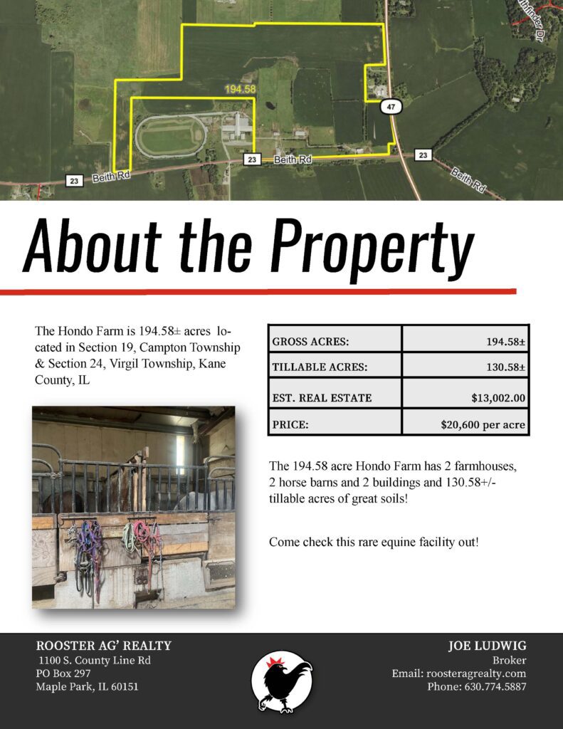 The Beith Road & Route 47 Farm | Kane Co, IL | Rooster Ag' Realty